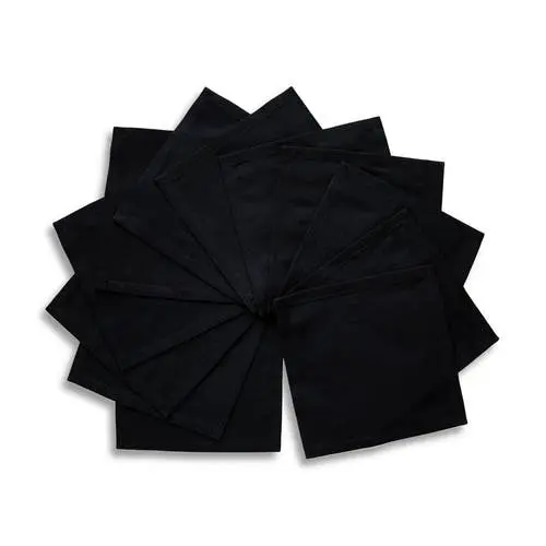 SOLINO HOME Cotton Plain Cocktail Napkinsdru - Black