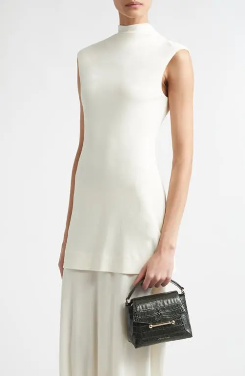 Strathberry Nano Mosaic Croc Embossed Leather Handbag - Forest