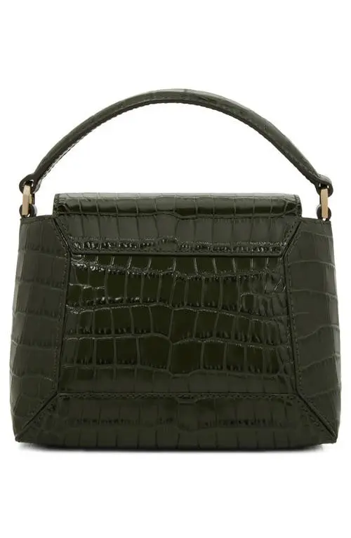 Strathberry Nano Mosaic Croc Embossed Leather Handbag - Forest