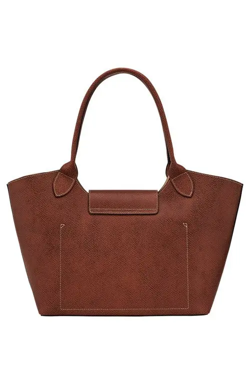 Longchamp Leather Shoulder Tote - Brown