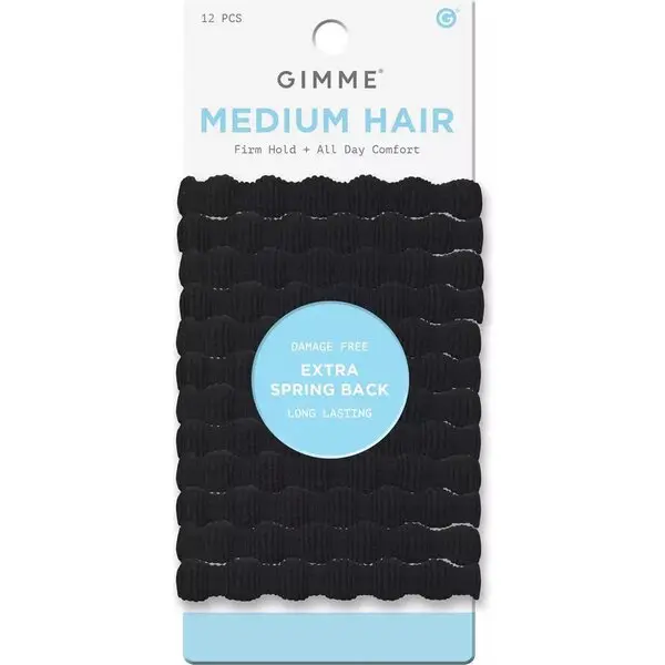 GIMME BEAUTY Spring Back Hair Ties - Black