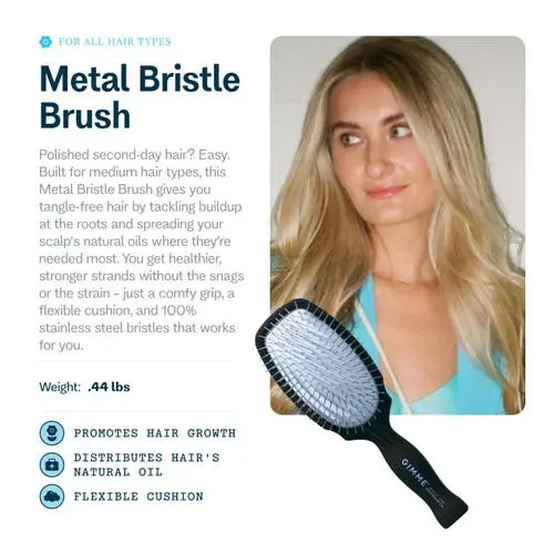 GIMME BEAUTY Metal Bristle Brush - Black