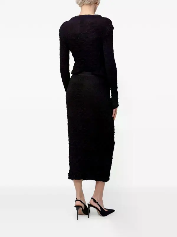 BOSS Textured Panelled Midi Skirt