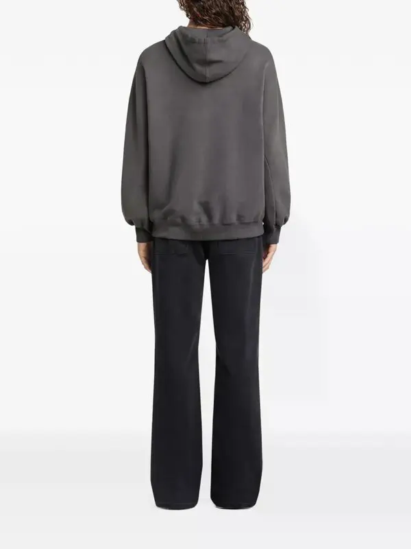 COURREGES Logo-embroidered Hoodie - Grey