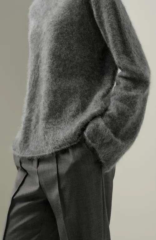 Lilysilk Boat-neck Brushed Cashmere Sweater - Thunder