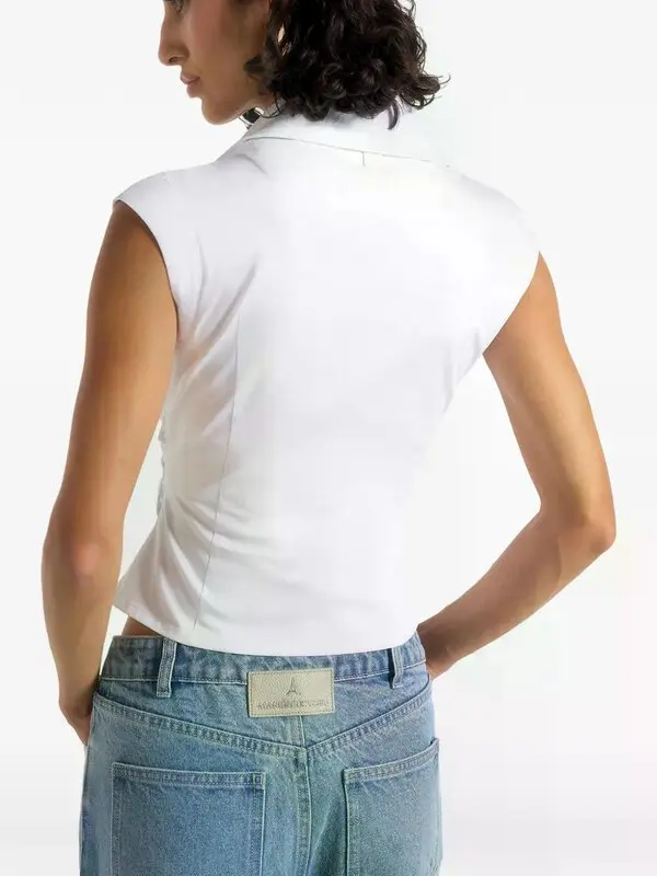 Manière De Voir Yvette Twist Front Sleeveless Shirt - White