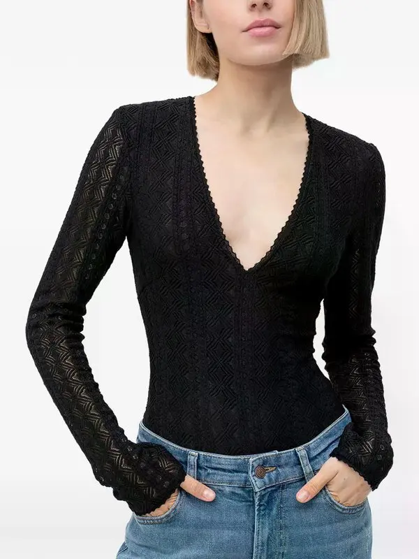 BOSS V-neck Long-sleeve Bodysuit