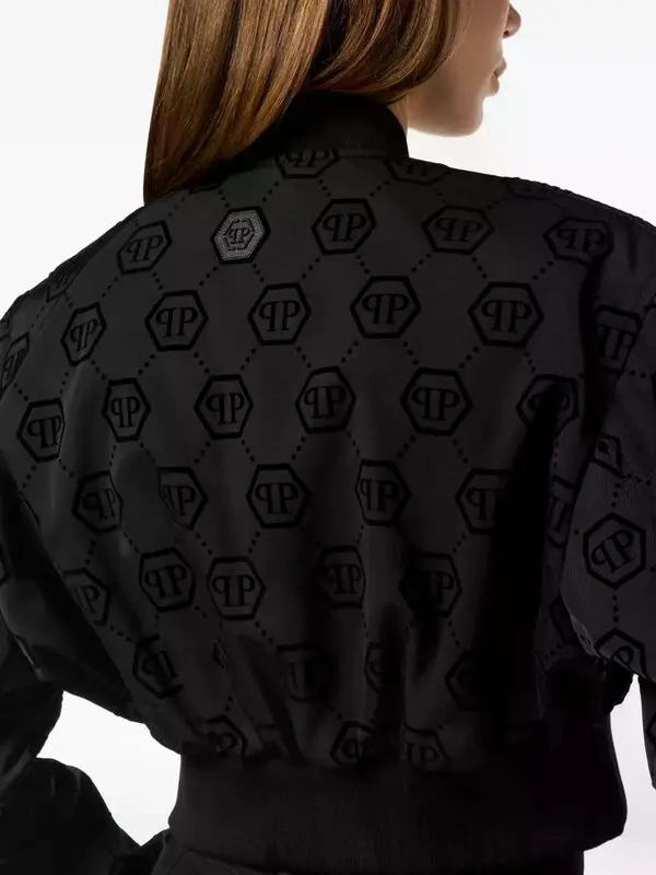 Philipp Plein Monogram Flocked Bomber Jacket