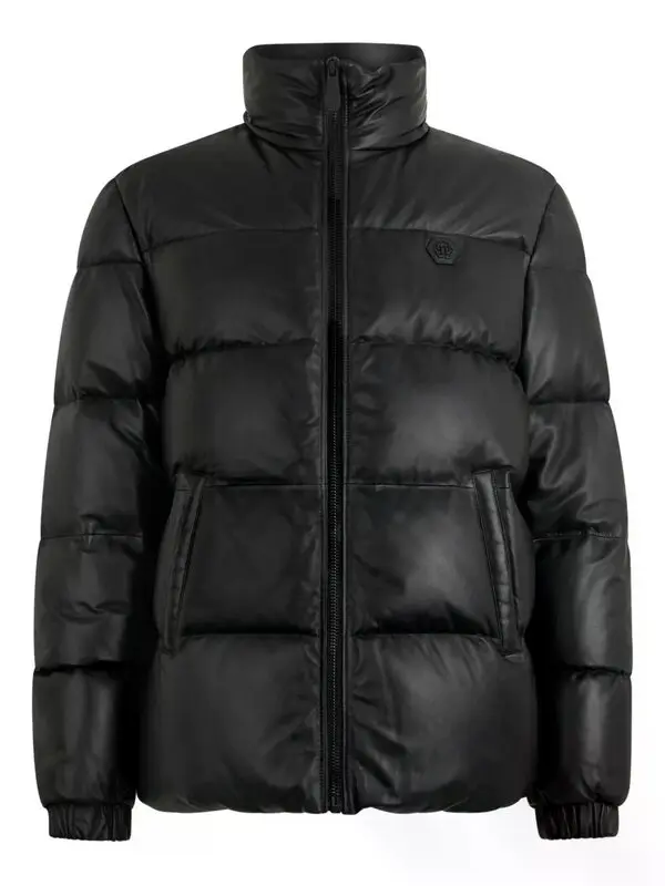 Philipp Plein Leather Puffer Jacket