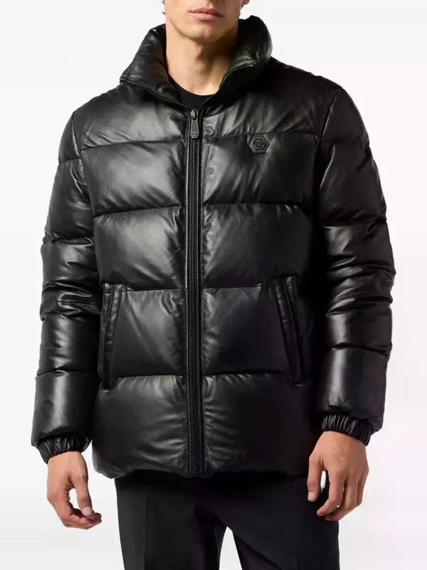 Philipp Plein Leather Puffer Jacket