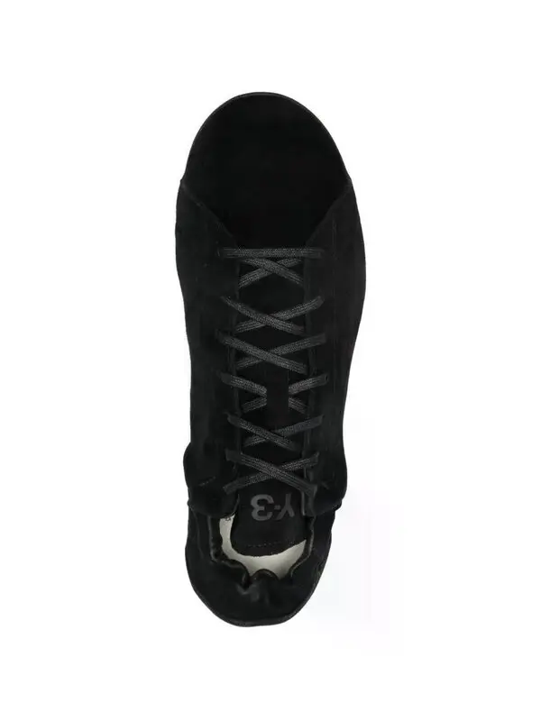 Y3 Leather Lace-up Sneakers - Black