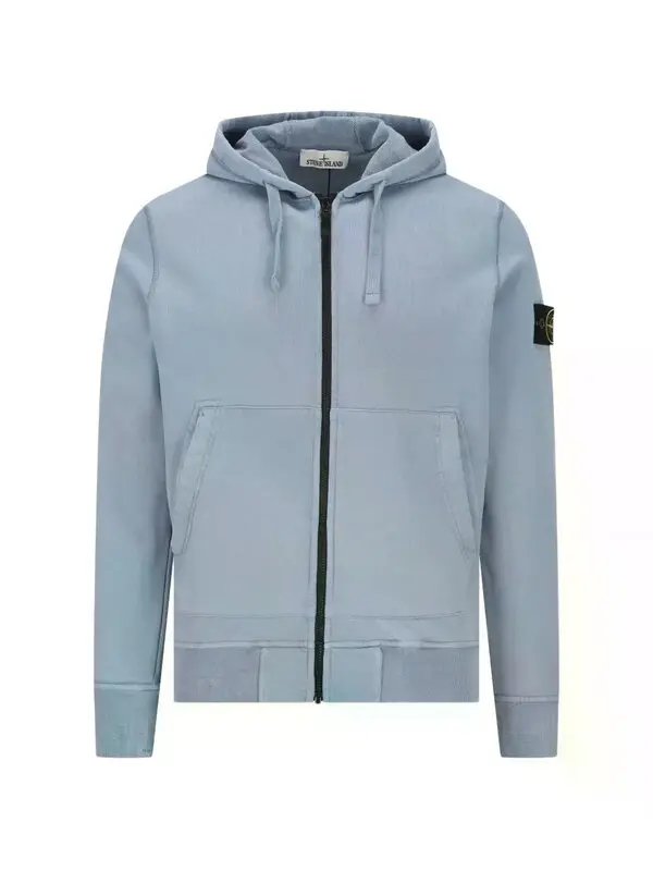 Stone Island Zip-up Cotton Hoodie - Blue