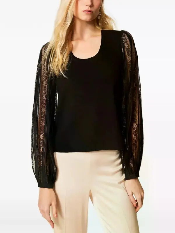 TWINSET Lace-sleeve Blouse