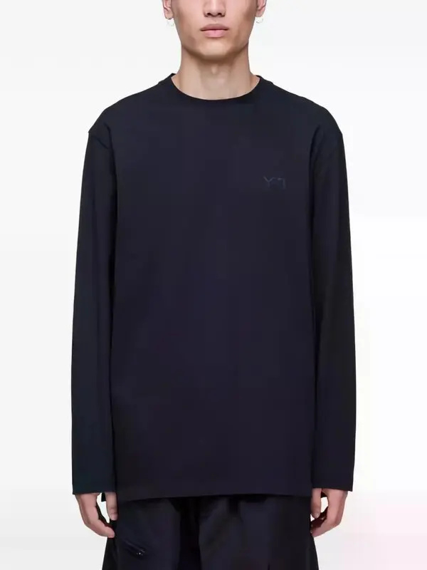Y3 Logo-print Long-sleeved T-shirt - Black