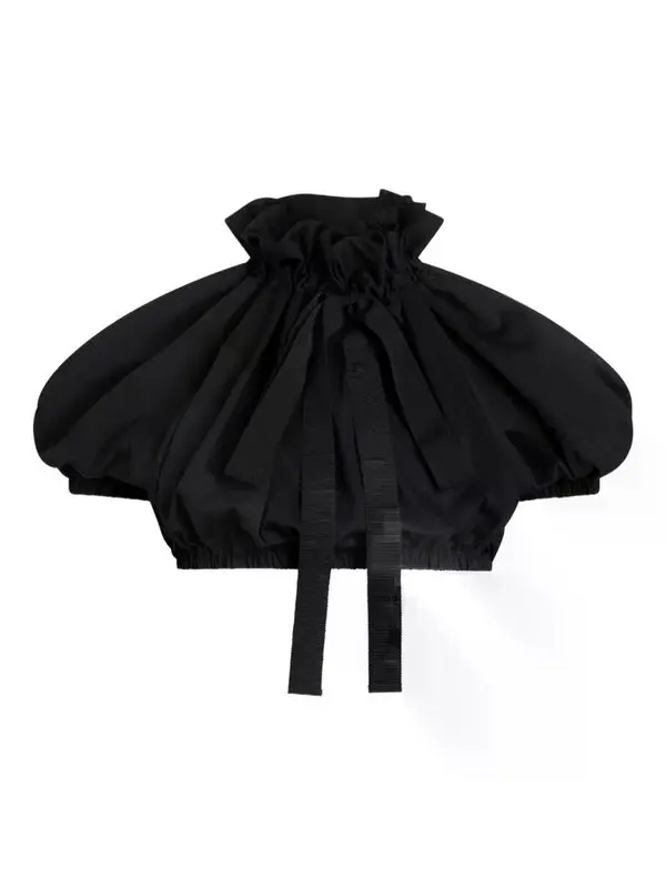 PATOU Ruffled Cropped Top - Black