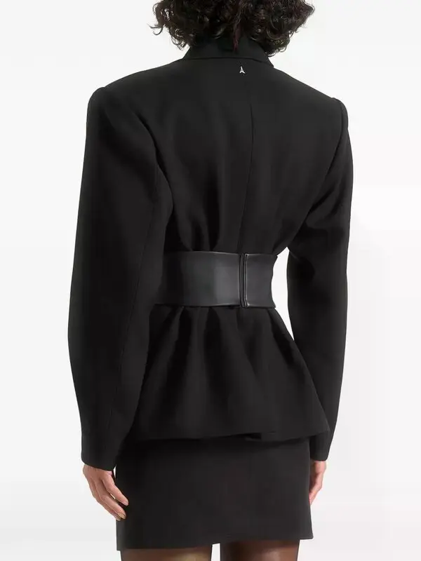 Manière De Voir Twist Sleeve Belted Blazer - Black