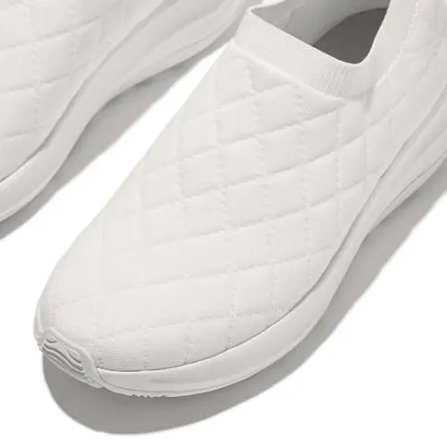 Fitflop F-mode Flow Quilted Knit Sneakers - Urban White