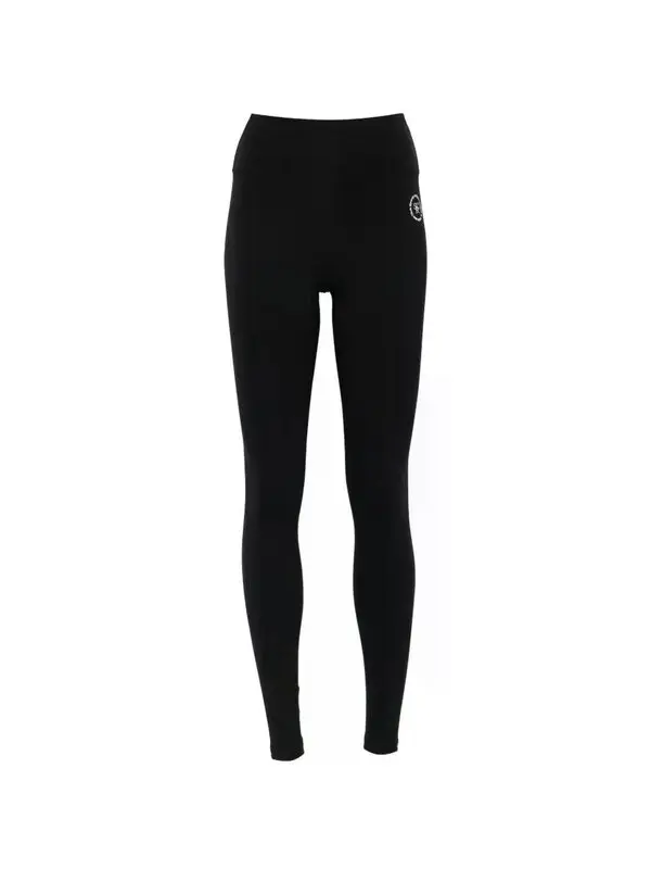 Sporty & Rich Srhwc High-waist Logo Leggings - Black