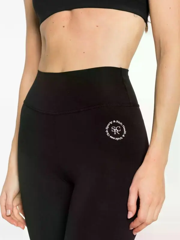 Sporty & Rich Srhwc High-waist Logo Leggings - Black