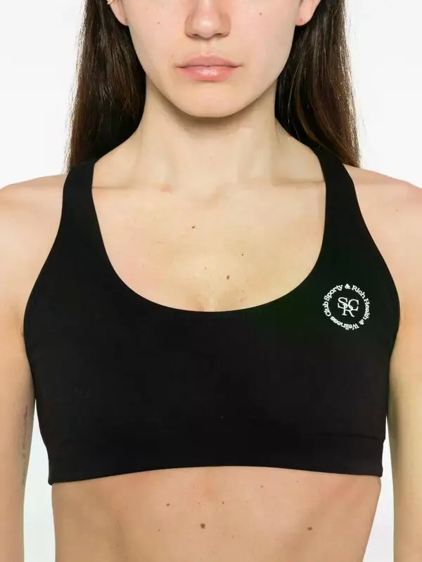 SPORTY & RICH Srhwc Logo Cropped Sports Bra