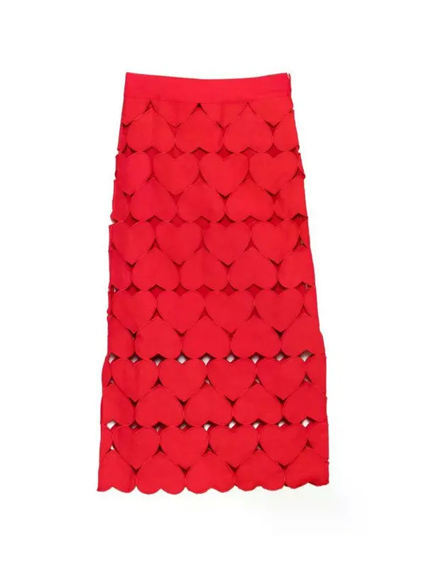 Farm Rio Heart Midi Skirt