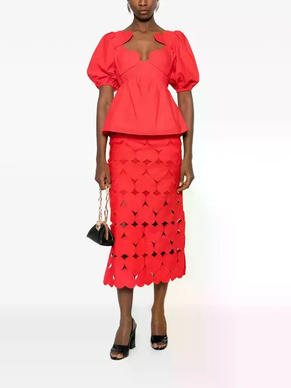 Farm Rio Heart Midi Skirt