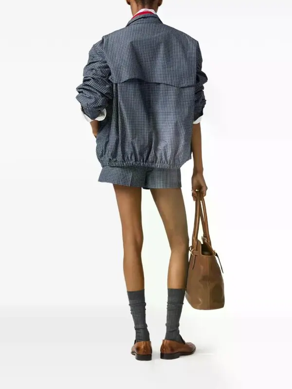 Miu Miu Oversized Check-pattern Jacket - Blue