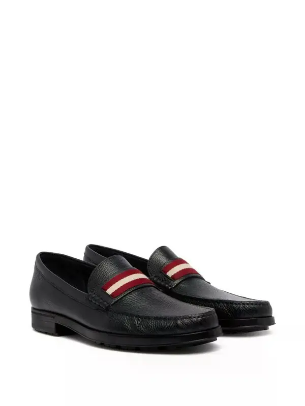 Bally Striped Leather Loafers