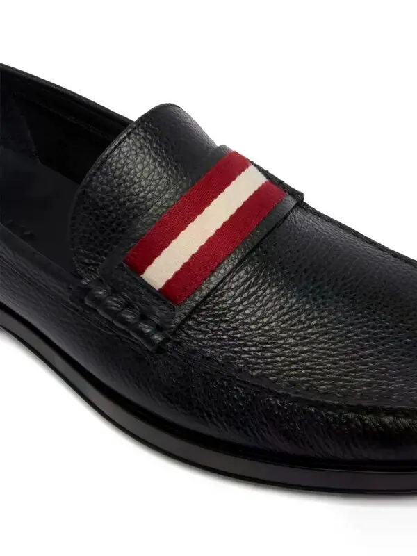 Bally Striped Leather Loafers