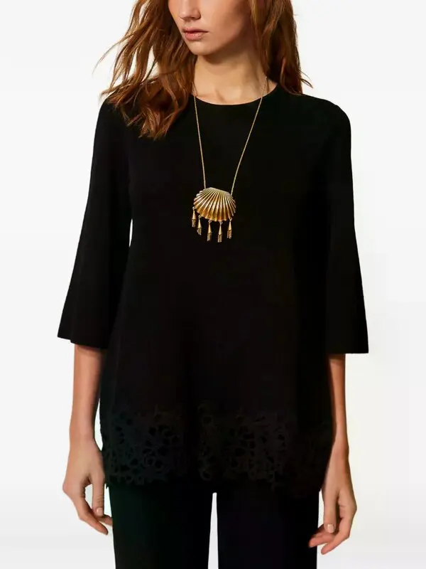 TWINSET Lace-hem Tunic - Black