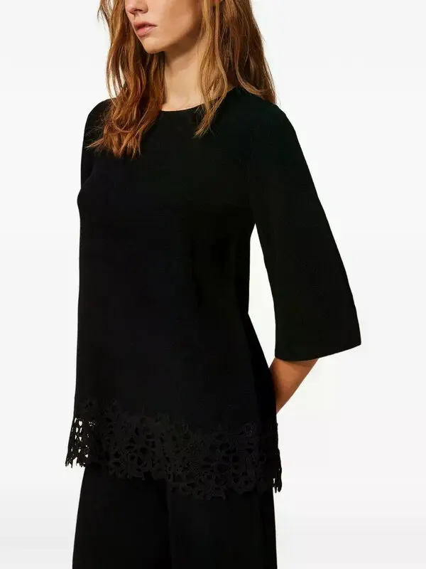 TWINSET Lace-hem Tunic - Black