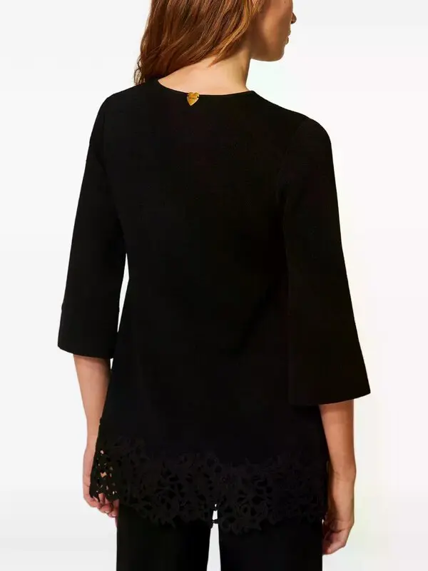 TWINSET Lace-hem Tunic - Black