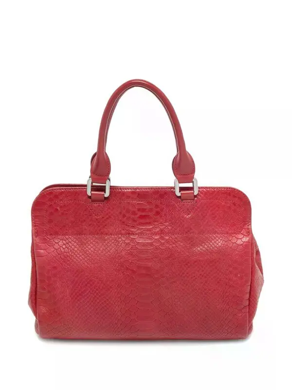 Longchamp Embossed Leather Tote Bag