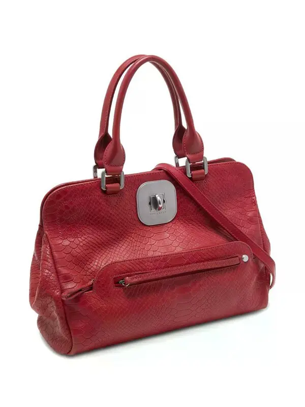 Longchamp Embossed Leather Tote Bag