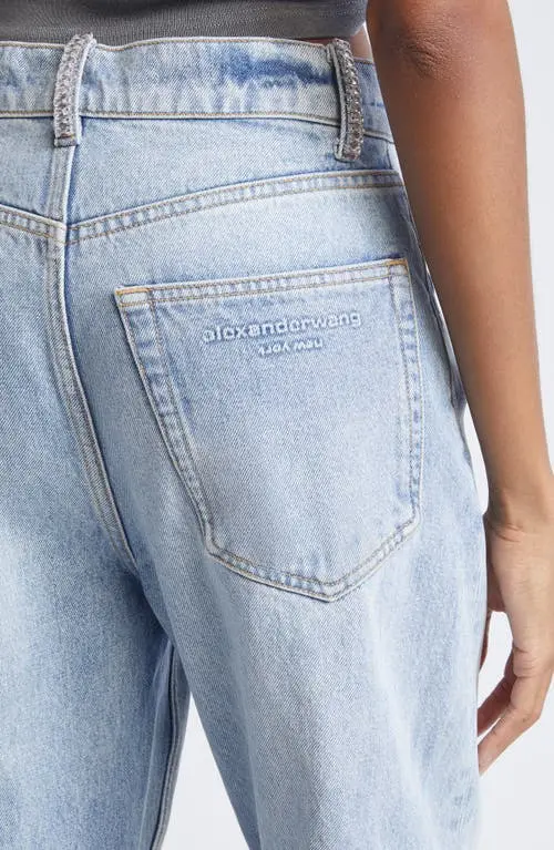 Alexander Wang Float Crystal Loop Barrel Leg Jeans