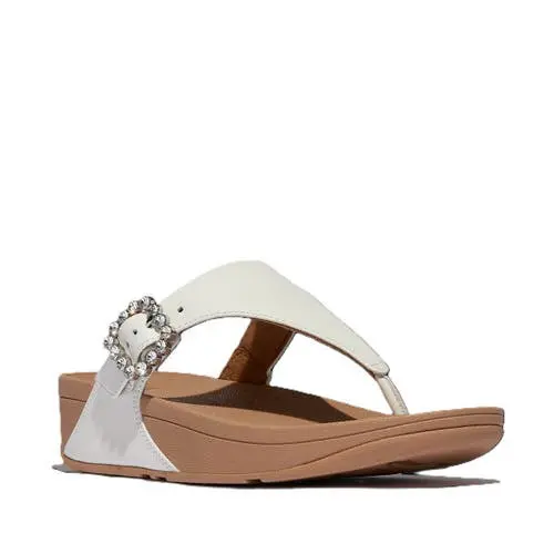 Fitflop Lulu Crystal Buckle Toe Post Sandal