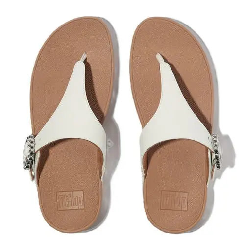 Fitflop Lulu Crystal Buckle Toe Post Sandal
