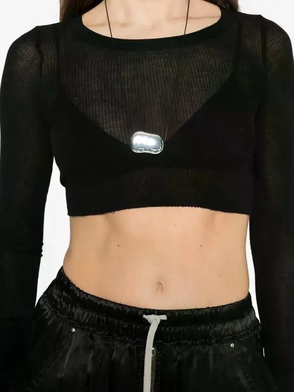 Rick Owens Long-sleeve Crop Top - Black