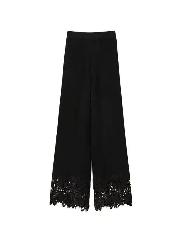 TWINSET Lace-hem Straight Trousers