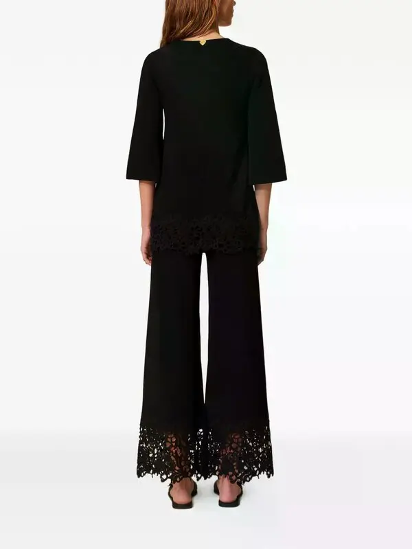 TWINSET Lace-hem Straight Trousers