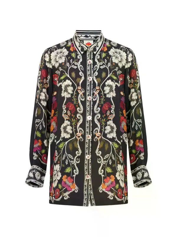 Farm Rio Floral Print Button-up Shirt