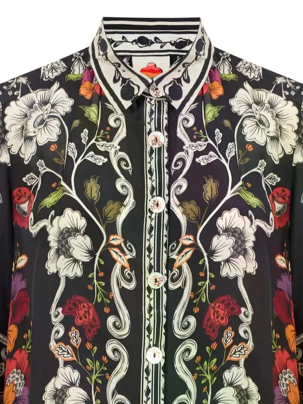 Farm Rio Floral Print Button-up Shirt