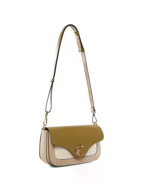 COCCINELLE Leather Flap Shoulder Bag With Charm Detail - Green