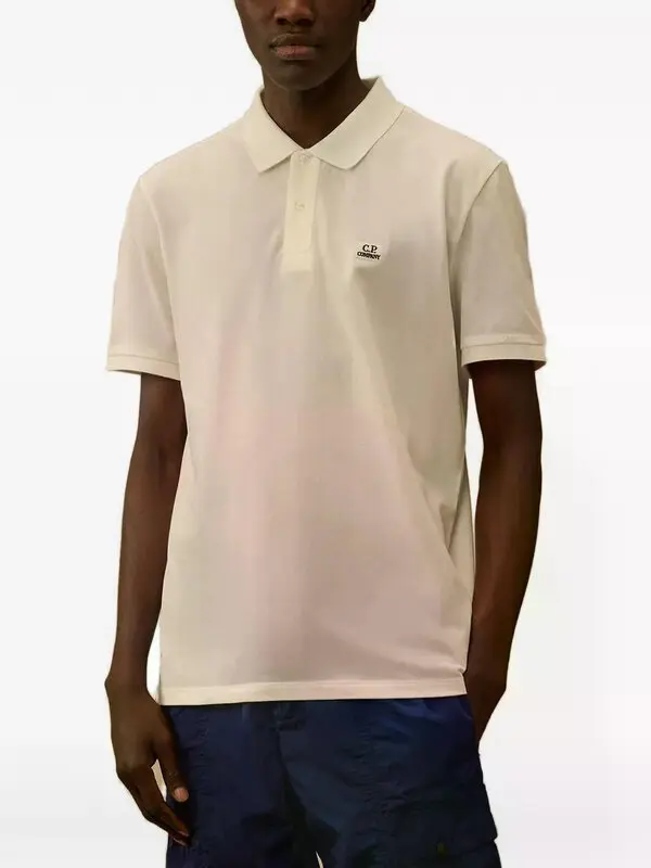 C.P. COMPANY Stretch Piquet Short-sleeve Polo Shirt - White