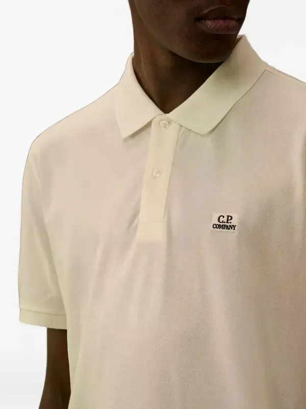 C.P. COMPANY Stretch Piquet Short-sleeve Polo Shirt - White