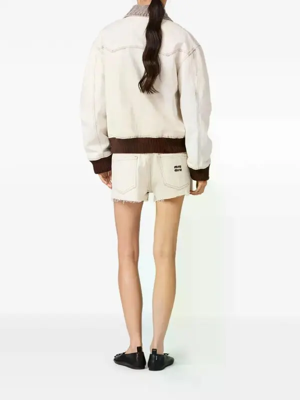 Miu Miu Oversized Zip-up Jacket - White