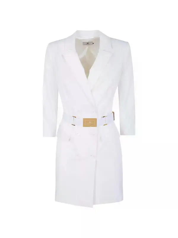 Elisabetta Franchi Double-breasted Mini Dress - White