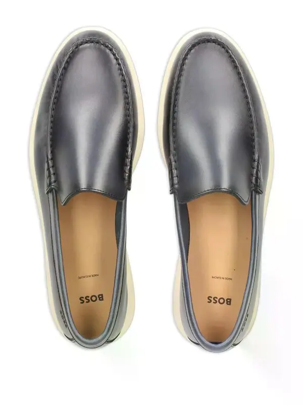 BOSS Stitched Leather Loafers
