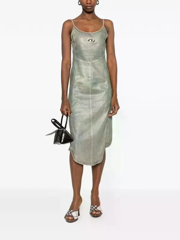 Diesel Logo-Detail Midi Dress - Blue - 37% Off | Editorialist