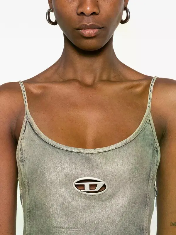 DIESEL® Logo-detail Midi Dress - Blue